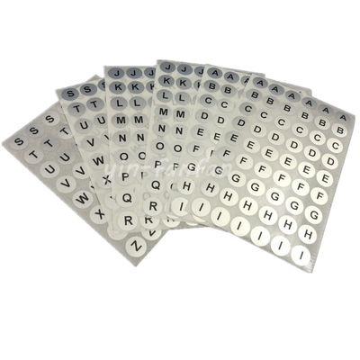 Silver Waterproof Alphabet Label Stickers From A To Z Black Letters 60 ...