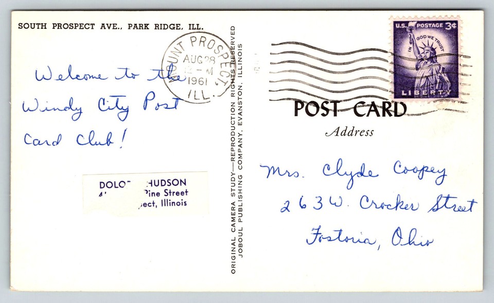 Park Ridge Illinois Street View Postcard Club Posted 1961 RPPC Postcard ...