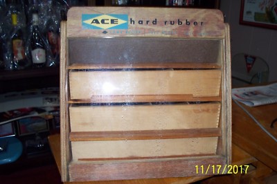Vintage WoodenGlass Ace Combs Display Case Cabinet Advertising 3 ...