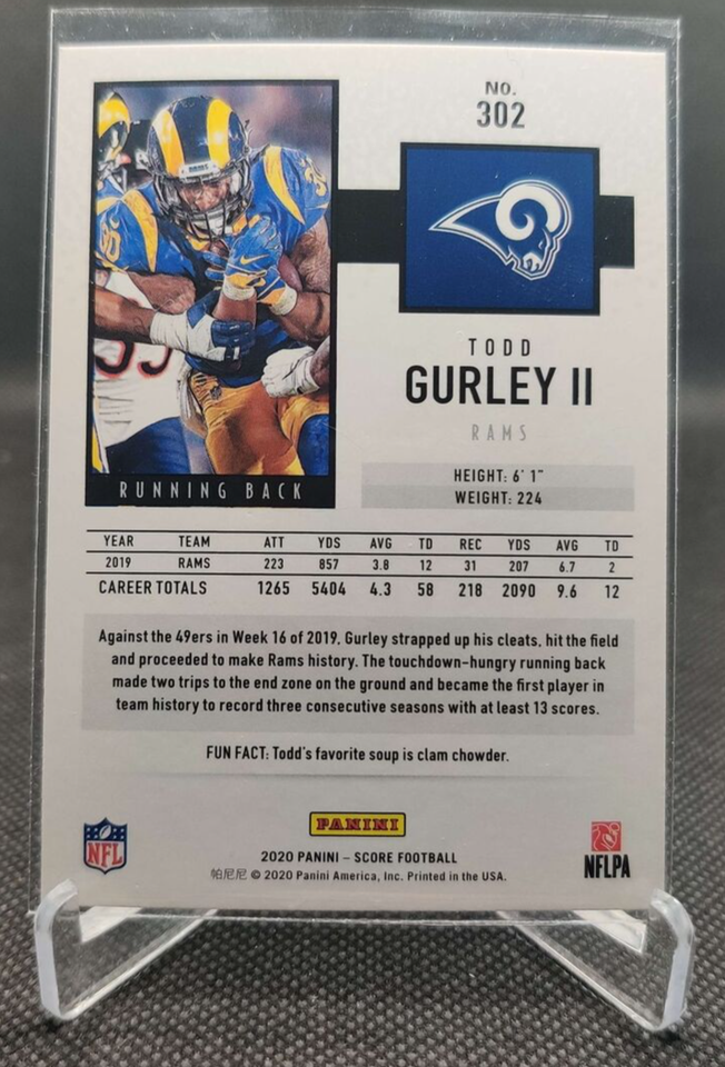 2020 Panini Score #302 Todd Gurley II Los Angeles Rams football card | eBay