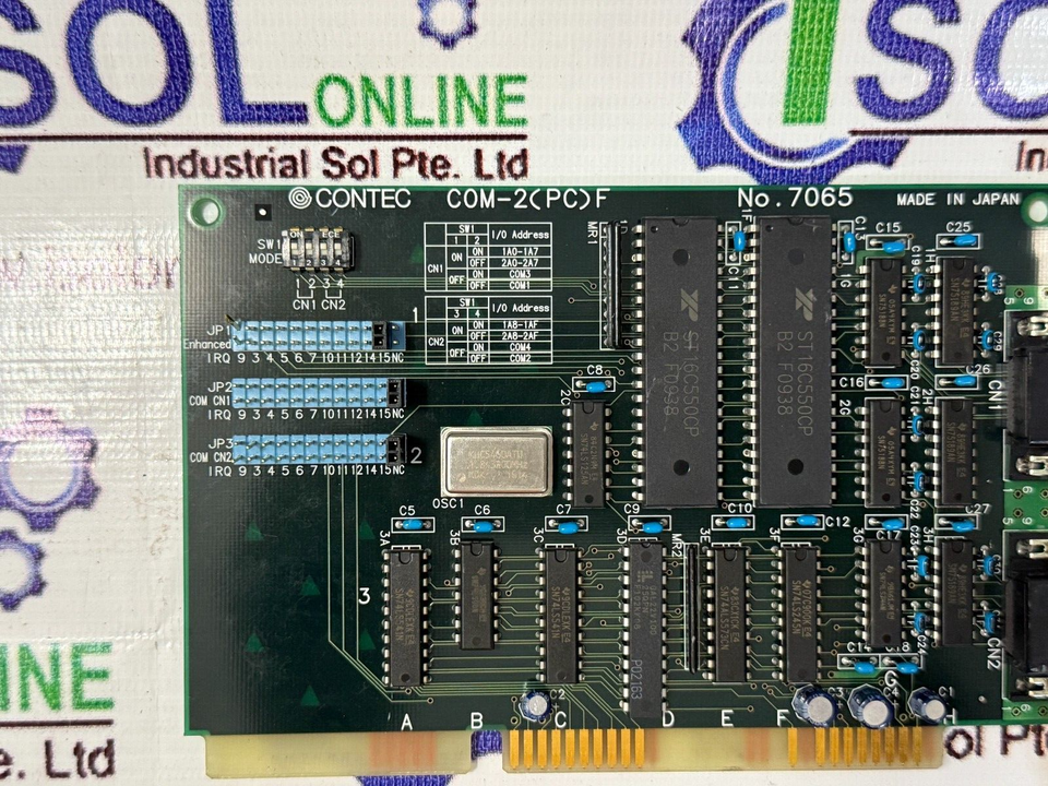 Contec COM-2 PC F ISA 2-Ch RS-232C Serial I/O Board 7065 DAQ For ...