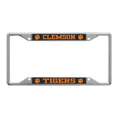 Clemson Tigers Metal License Plate Frame - Carbon Fiber | eBay