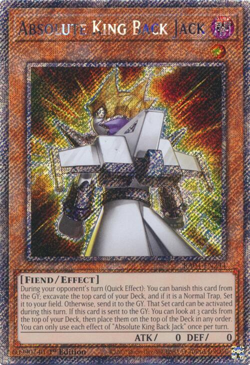 Absolute King Back Jack (Platinum Secret Rare) RA04-EN244 Quarter ...