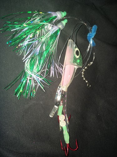 High Percentage Salmon Trolling Flies And Bait/Meat Rigs- Clear Glow | eBay