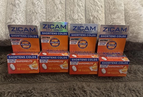 Lot Of 4 - Zicam Cold Remedy Rapidmelts Orange Cream 18 Count Sugar ...