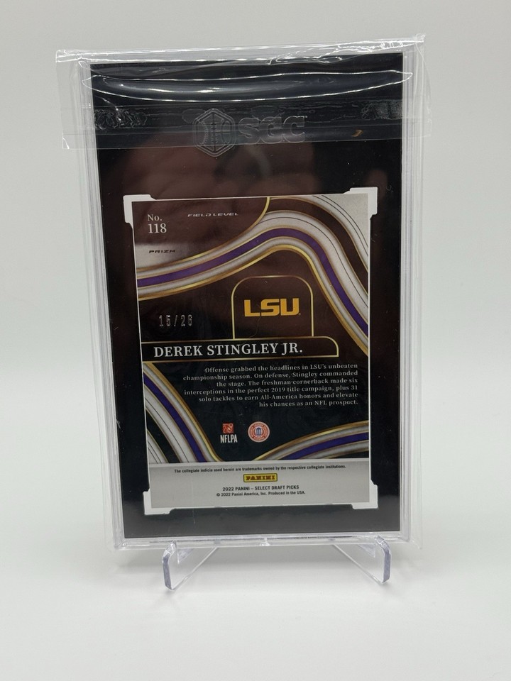 2022 Panini Select Draft Picks #118 Derek Stingley Jr Neon Orange /26 ...