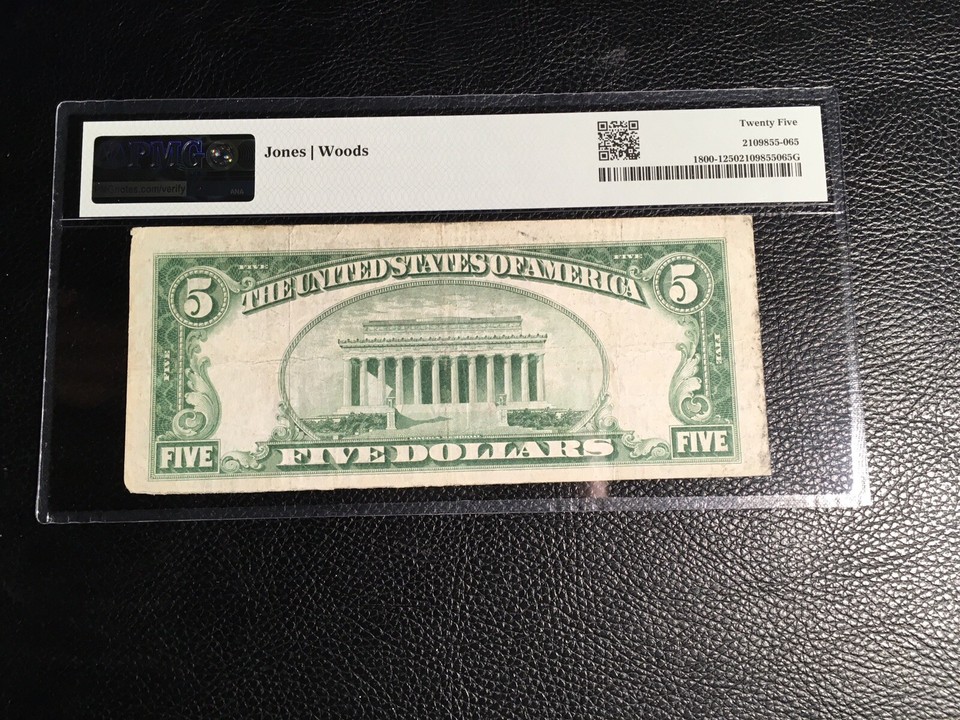 5.00 1929 National Bank Note Mccook Nebraska PMG 25 Very Fine | eBay