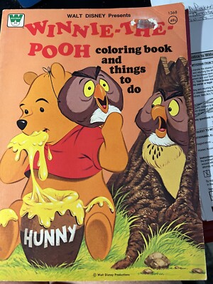 Vintage 1965 Coloring Book Walt Disney WINNIE THE POOH UNUSED and ...