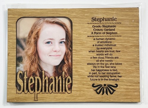 STEPHANIE Personalized Name Profile Laser Engraved Wood Picture Frame ...