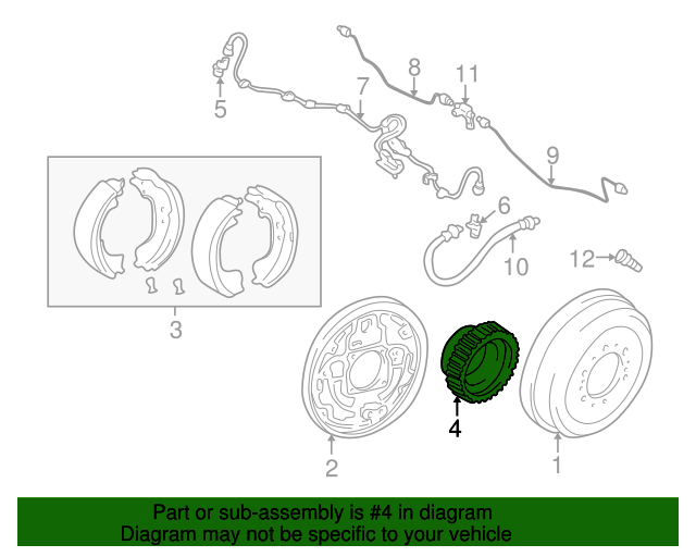 1996-2002 Toyota 4Runner Rear Wheel ABS Rotor Skid Control GENUINE OEM ...