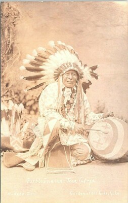 RPPC Studio Pose Jose Tafoya Pueblo Indian Colorado Garden of the Gods ...
