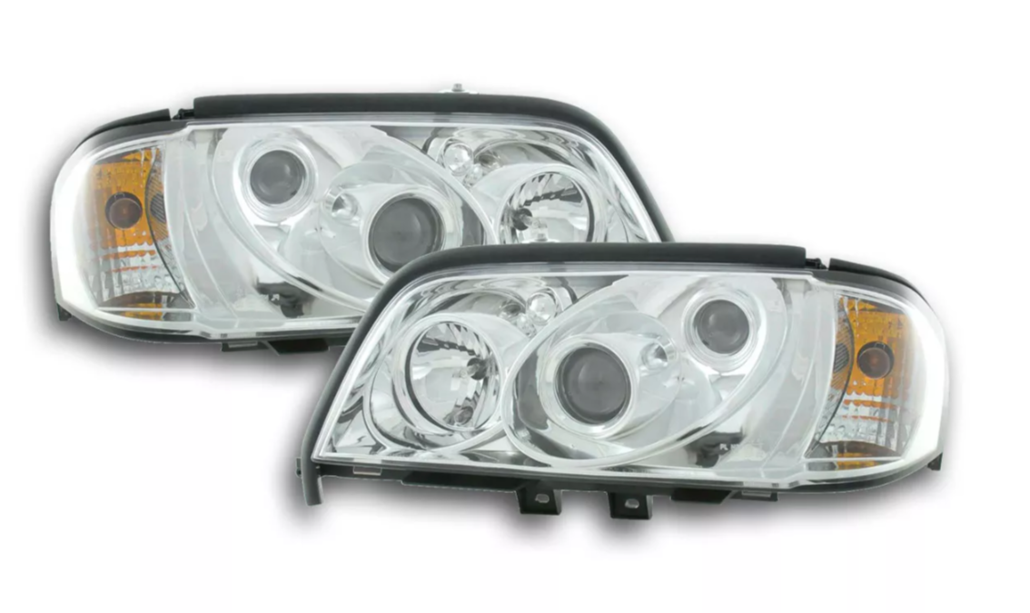 FK LED DRL Halo Headlights Mercedes C-Class W202 chrome 202 LHD | eBay