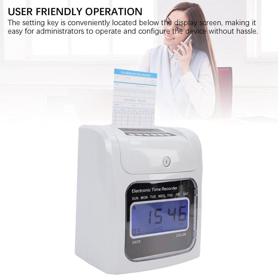 US Plug Employee Time Clock For Small Business Employee Punch Clock ...