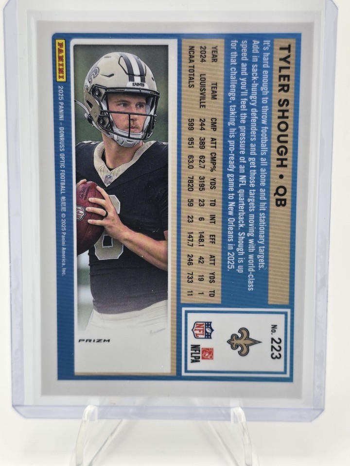 2025 Optic Purple Shock Tyler Shough Rated Rookie #223 Saints | eBay