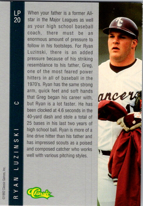 Ryan Luzinski 1992 Classic Draft Picks #23 Baseball Card | eBay