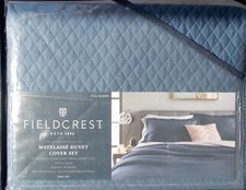 Fieldcrest White Quilted Matelasse Duvet Cover Set Full/queen Bed 100 ...