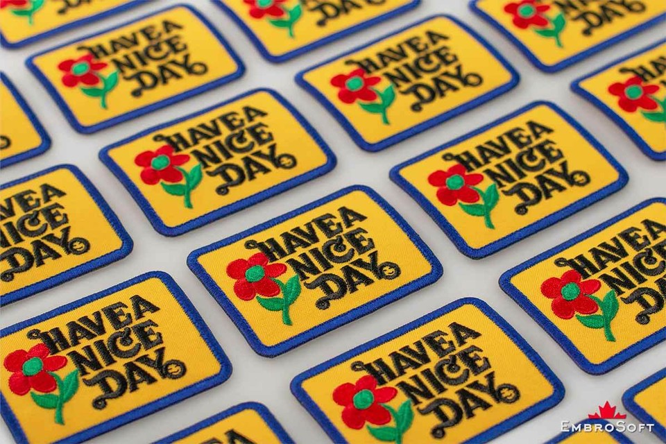 Have A Nice Day Flower Love Embroidered Patch Iron On / Sew On SIZE: 3 ...