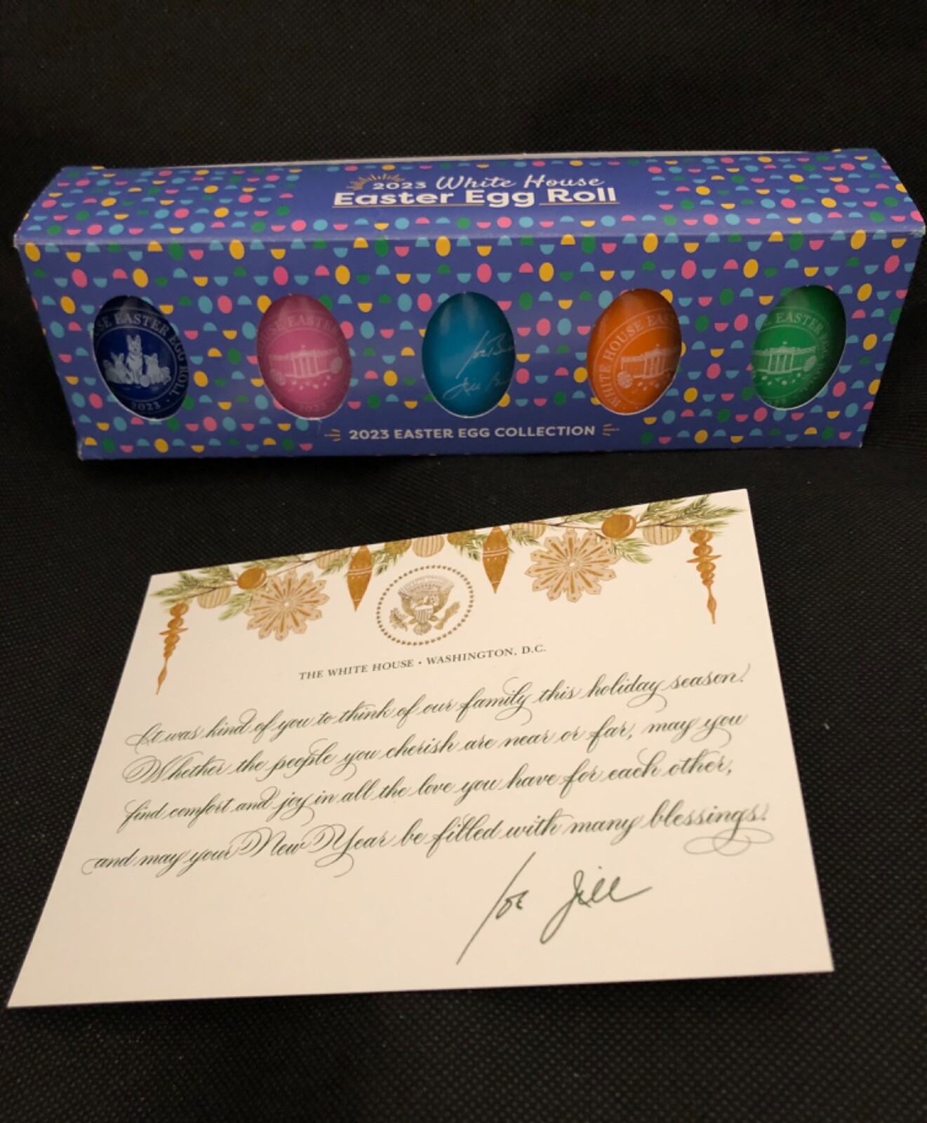 BIDEN WHITE HOUSE COIN & 2023 EASTER BLUE EGG PRESIDENT DOG CAT RABBIT ...