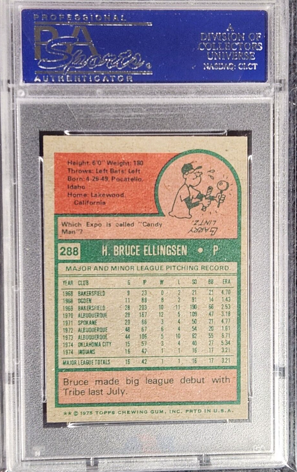 1975 topps MINI # 288 BRUCE ELLINGSEN PSA *8* NEAR MINT | eBay