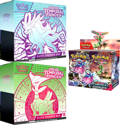 Pokemon TCG Temporal Forces Booster Box + 2 Elite Trainer COMBO Lot ...