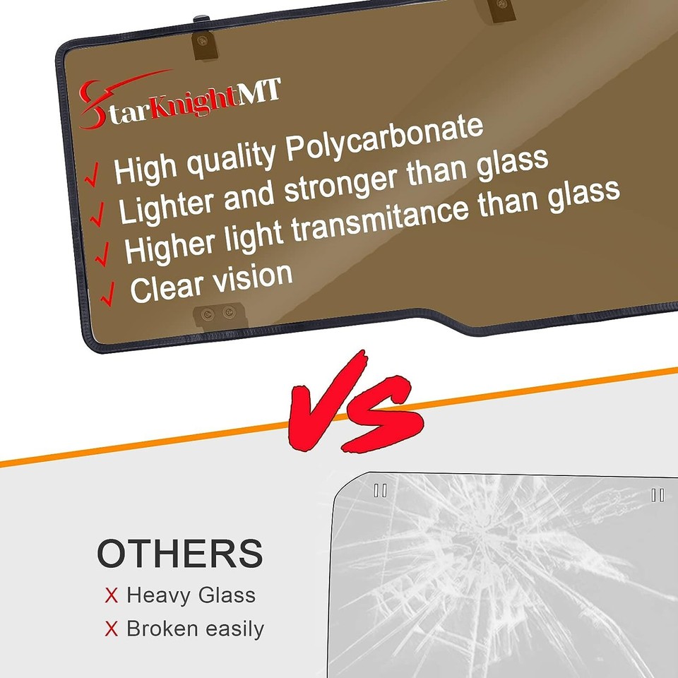 Tinted Rear Windshield for Polaris Ranger 1000/XP 1000/Crew 17-2025 ...