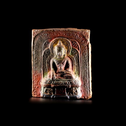 Antique Tibet Akshobhya Buddha Tsatsa Painted Clay Tsa-tsa statue 17th Century | eBay