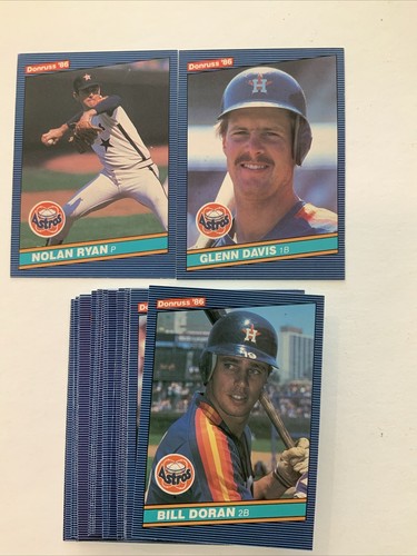 1986 Donruss Baseball Houston Astros Team Set,Nolan Ryan HOF,G Davis RC ...
