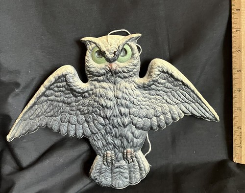 Vintage Halloween Embossed German Flying Owl Die-Cut 7 1/2” | eBay