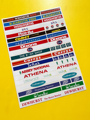Model Railway OO GAUGE '1980's High Street Shops' signage stickers ...