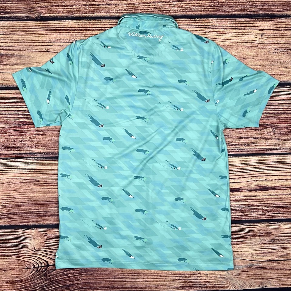 William Murray Shirt Mens Golf Polo Throwing Shade Graphic 4 Way ...