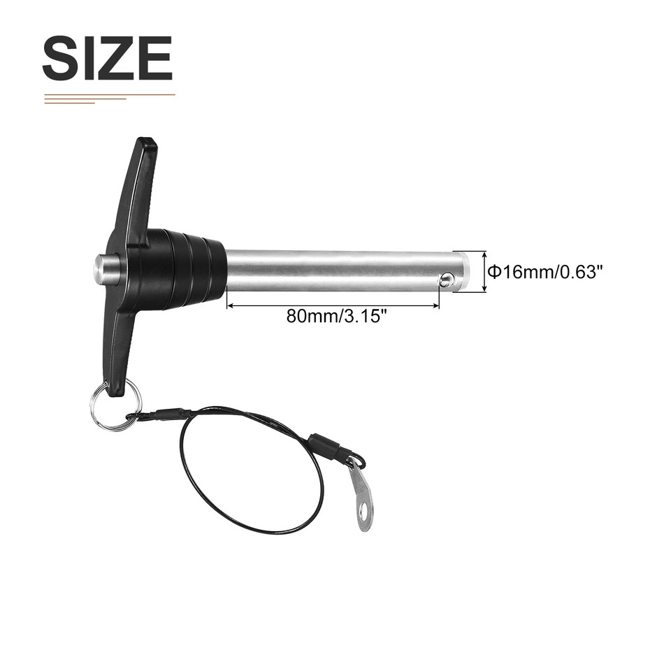 16mmx80mm T Handle Quick Release Pin Stainless Steel Locking Pin | eBay