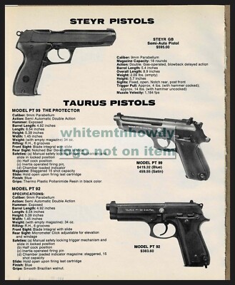 1985 STEYR GB...TAURUS Model PT 99 Protector and 92 Pistol AD | eBay
