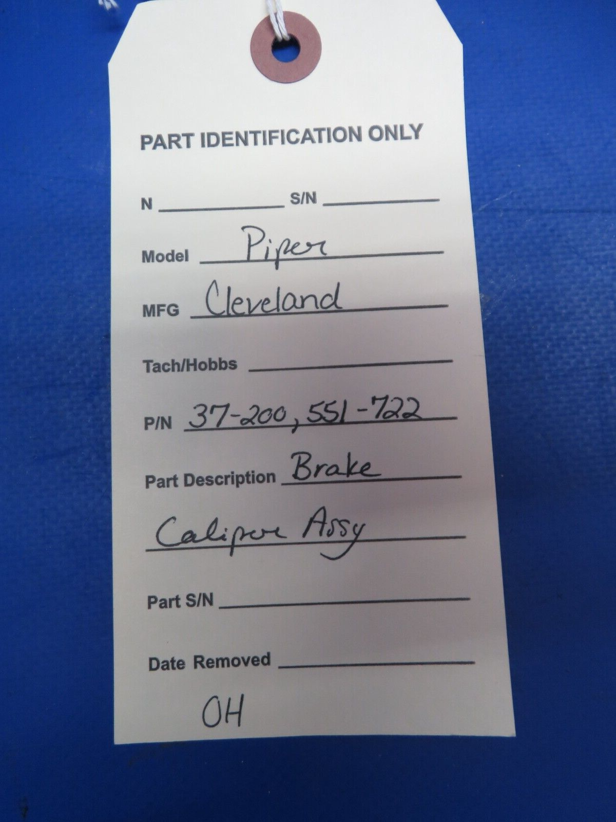 Piper Cleveland Brake Caliper Assembly P/N 37-200, 551-722 REBUILT ...