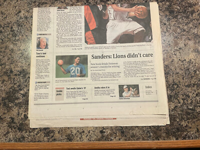 2003 Barry Sanders newspaper. Detroit Lions Football | eBay