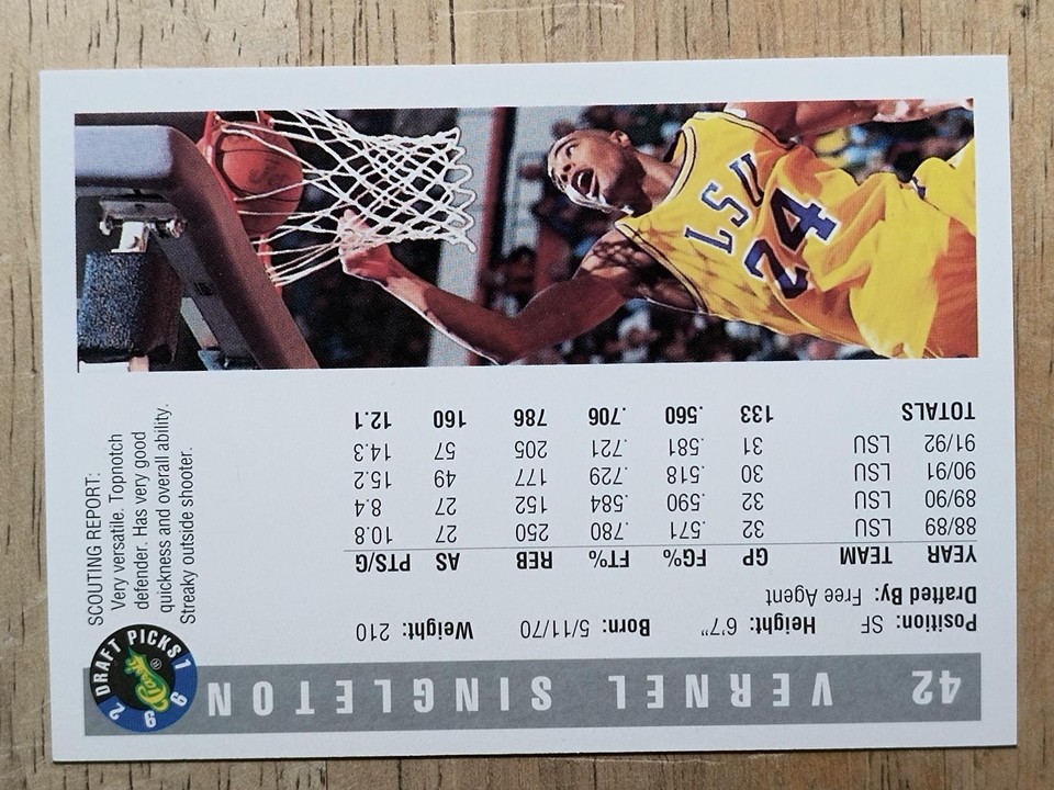 1992 Classic #42 Vernel Singleton | eBay