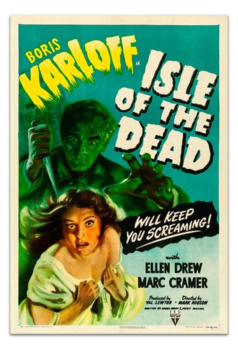 ISLE OF THE DEAD Poster Boris Karloff Vintage Horror Movie Print 1945 ...
