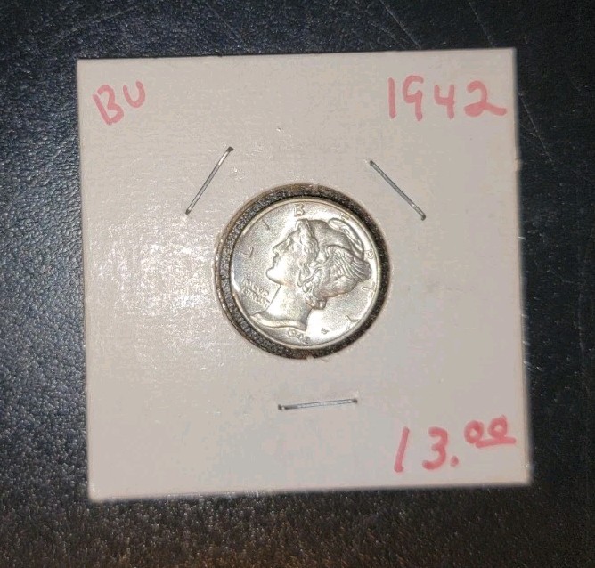 Uncirculated 1942 No Mint Mark Silver Mercury Dime | eBay