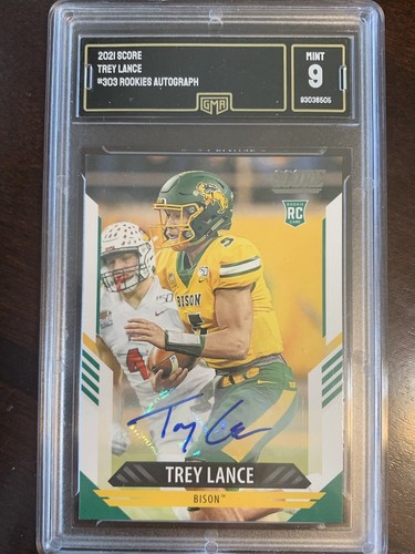 2021 Panini Score Football #303 Trey Lance Rookie Card Autograph Mint 9 ...