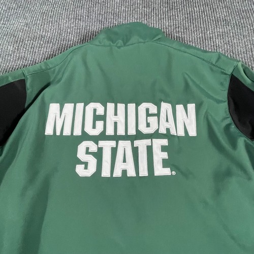 Michigan State Spartans Jacket Mens XL Green Full Zip Soft Shell ...
