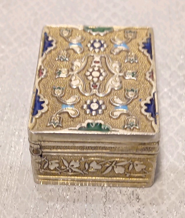 Solid Silver and Enamel Russian Pill Box, Great Quality, Hallmarked. | eBay