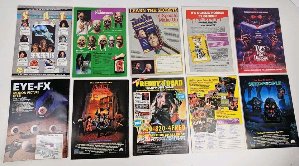 Vintage 10 FANGORIA Horror Magazines 65, 73, 76, 85, 92, 100, 108, 109 ...