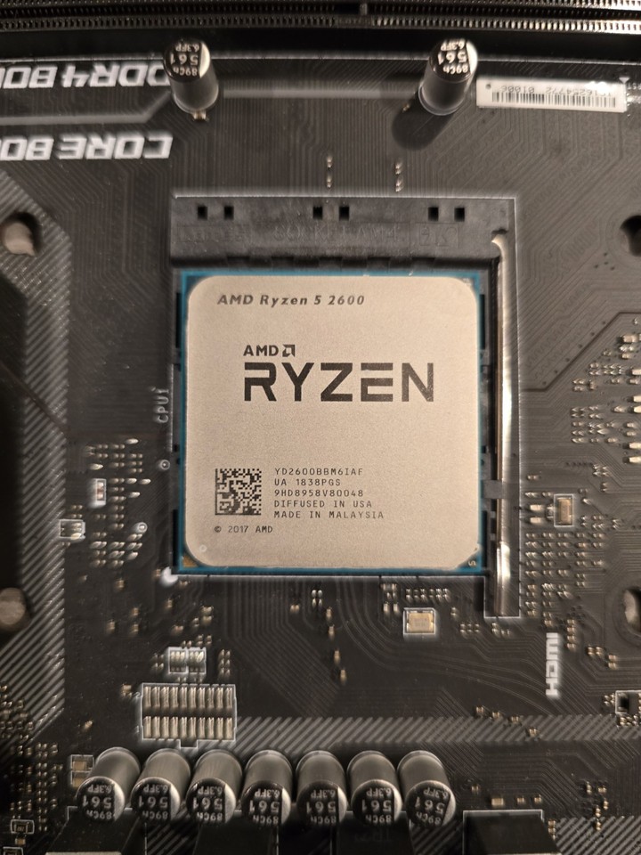 AMD Ryzen 5 2600 + MSI Tomahawk B450 Motherboard w/ IO Shield Untested ...