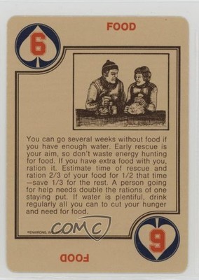 1974 Environs Outdoor Survival Playing Cards Food #6S s5q | eBay