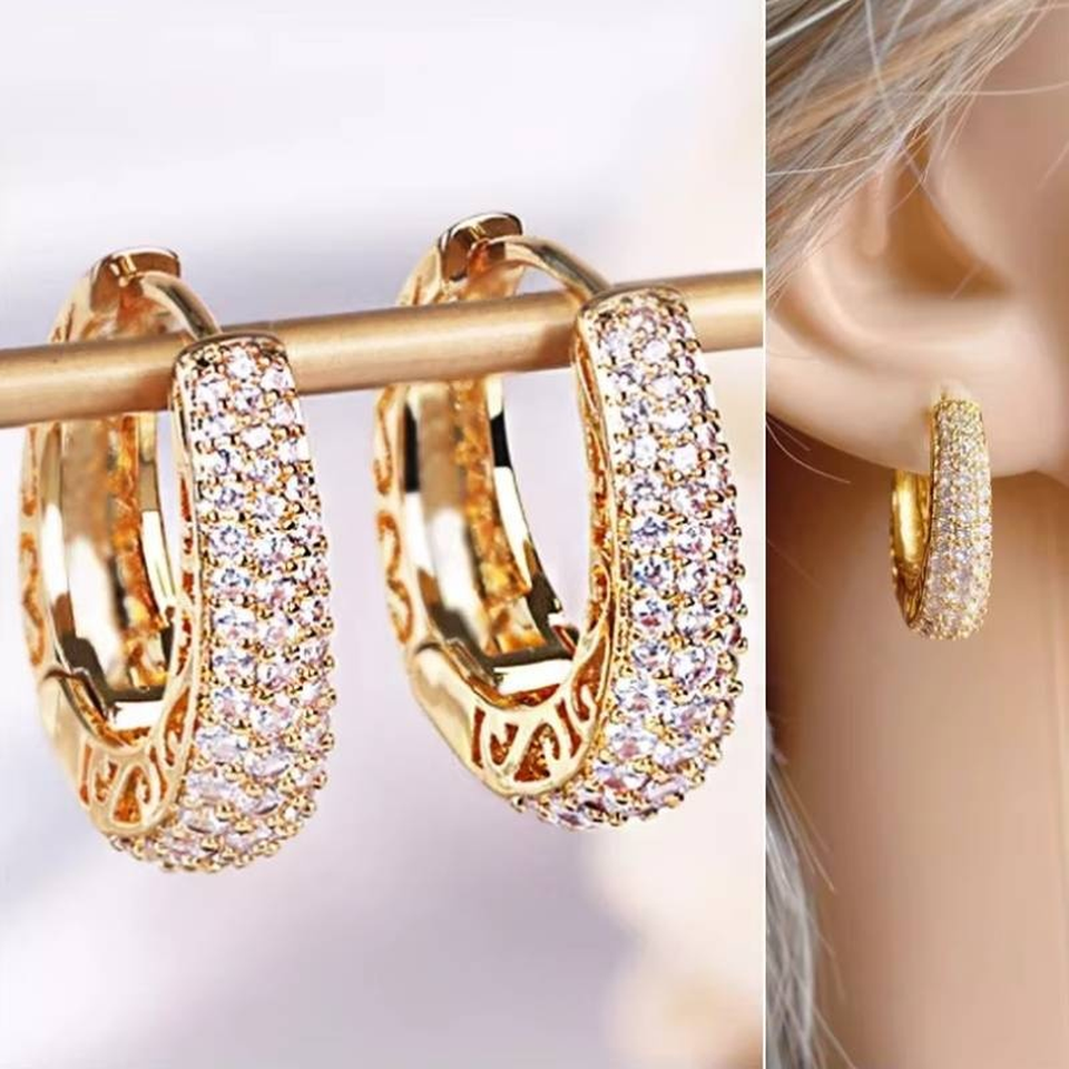 Modern Geometric Oval Earrings for Women Hollow Design Gold and Silver ...