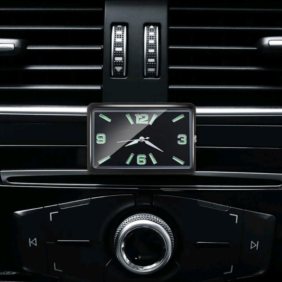 Luminous Car Clock Quartz Analog Watch Stick On Clock Car Accessories ...
