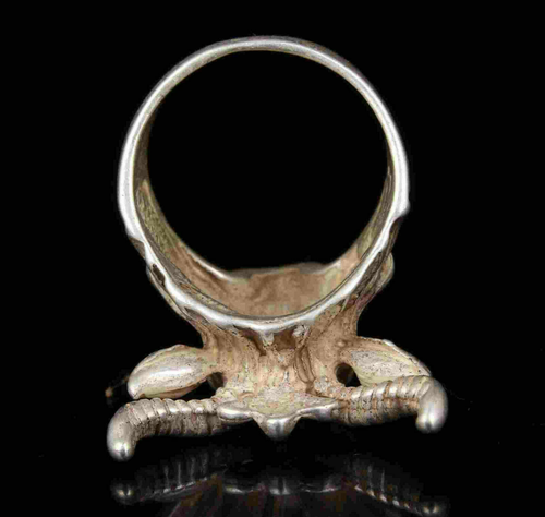 China Old Collection Hand-Carved Tibetan Silver Sheep Statue Rings Gift ...