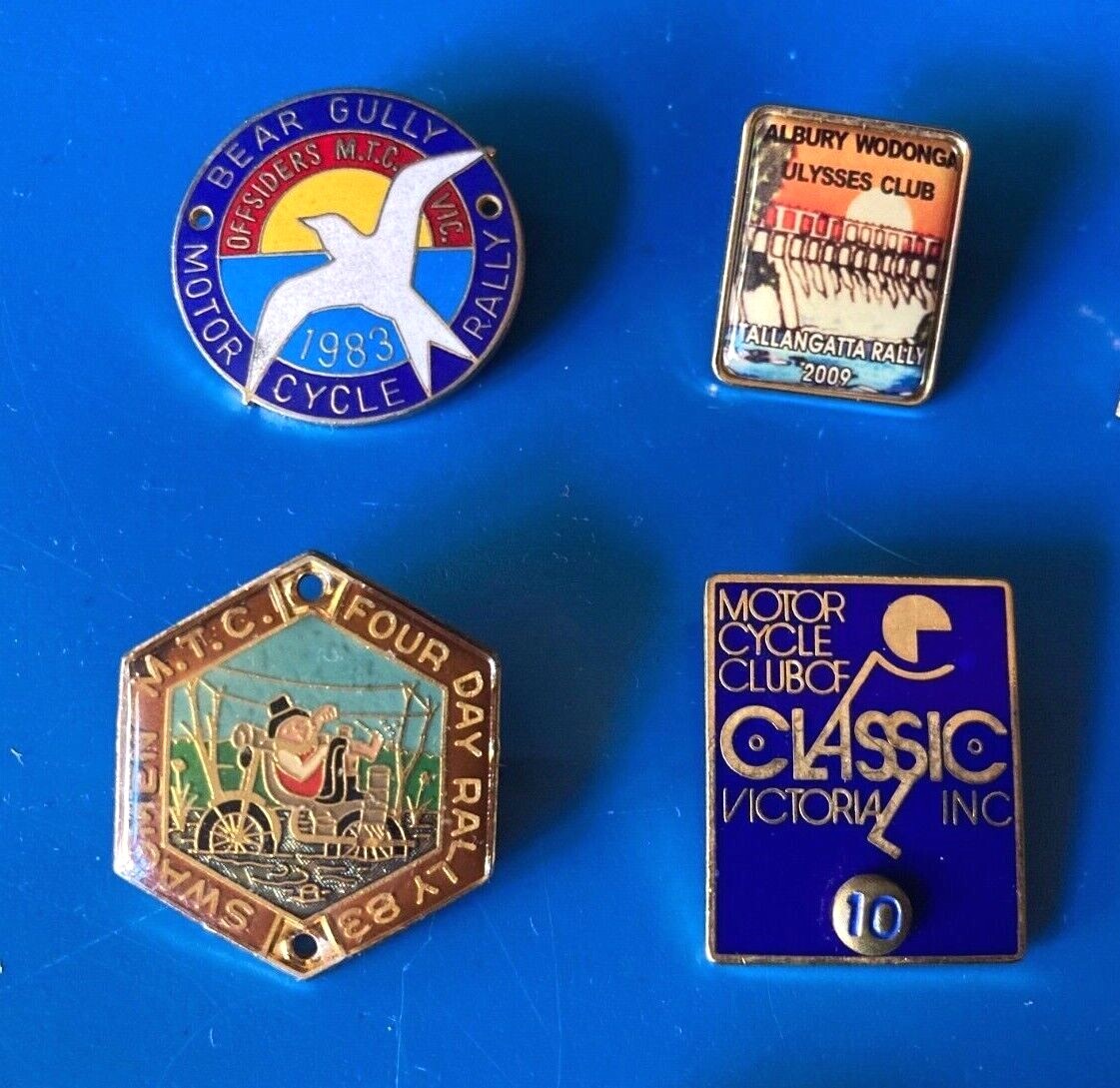 11 Metal & Enamel Motorcycle Rally Badges | eBay Australia