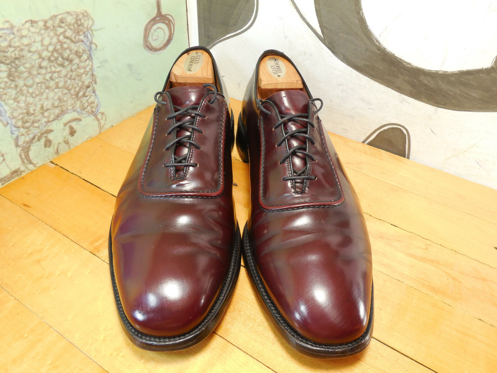 Allen Edmonds "Belgium" Burgundy Leather Oxfords Men'… - Gem