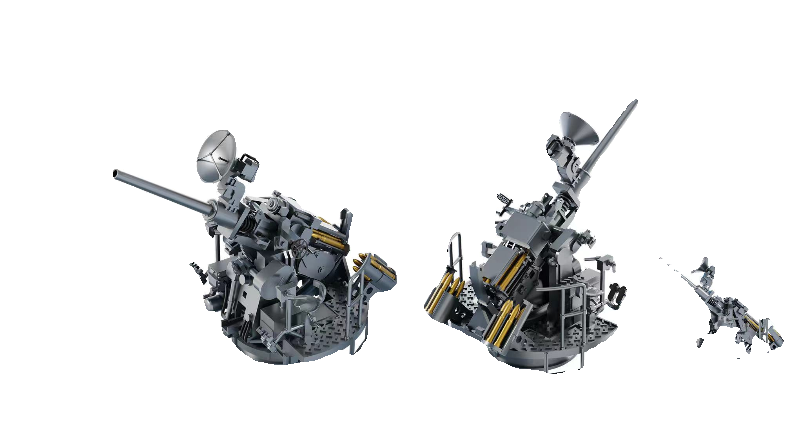 BUNKER Studio 1/700 USN Mk33 3"/50 AA Gun& SPG-34 Radar 3D Printing Kit ...