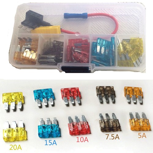 50Pcs 3-Pin Blade Fuse Assorted Set 5A 7.5A 10A 15A 20A For Auto Car ...